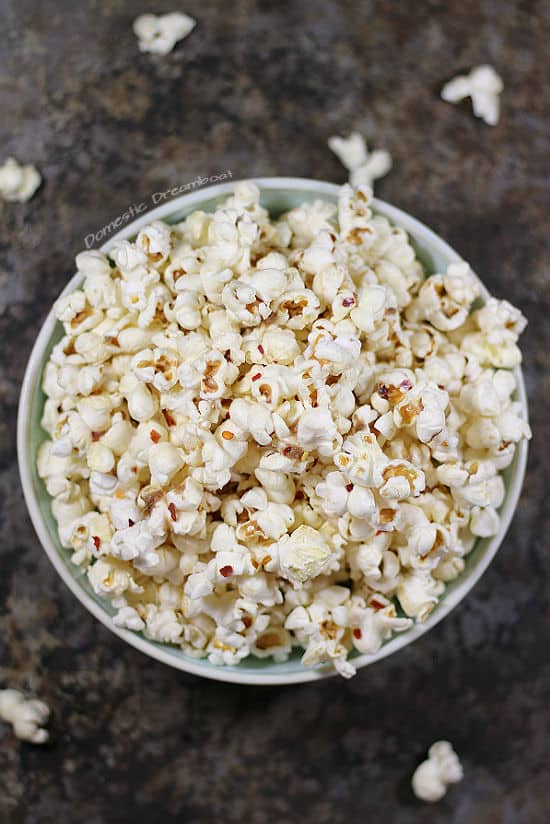 Anchovy Butter Popcorn with Chili Flakes - a great snack anytime!