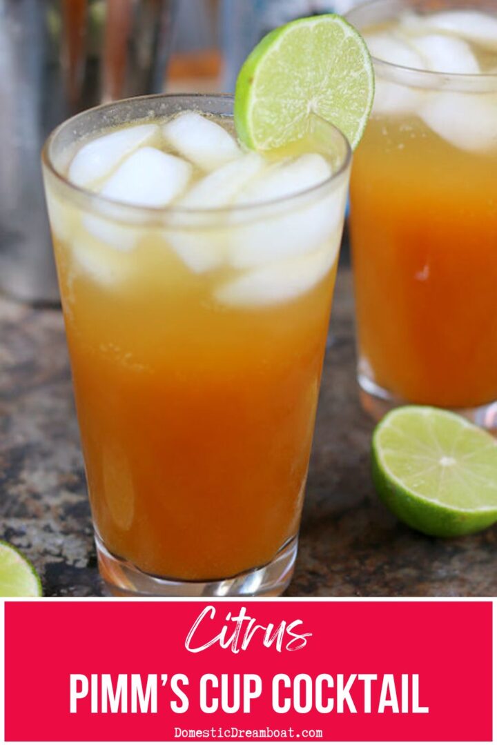 Citrus Pimm's Cup Cocktail - Domestic Dreamboat