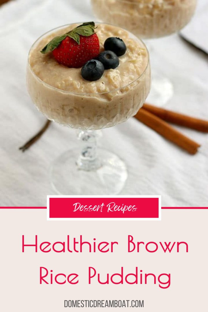 Healthier Brown Rice Pudding - naturally sweetened with maple syrup