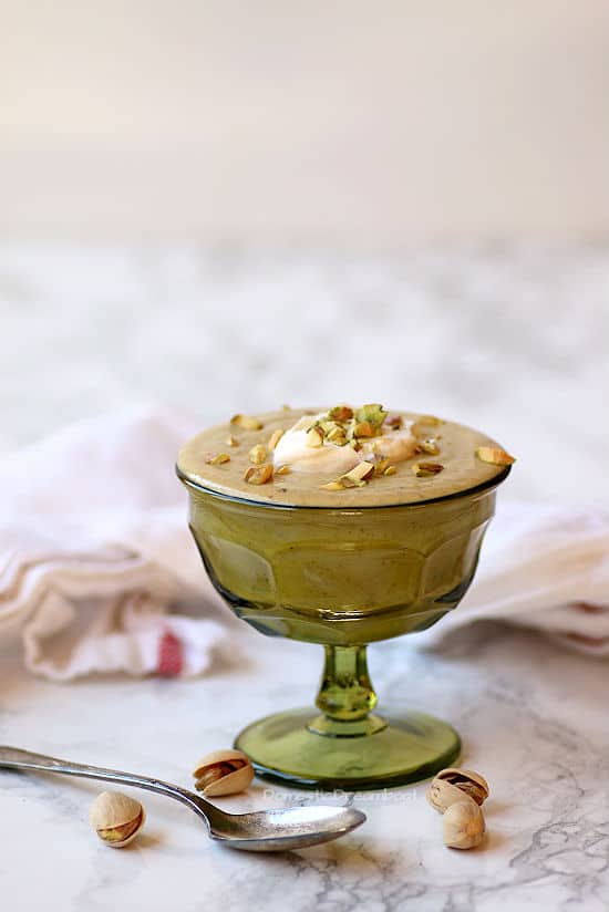 Homemade Pistachio Pudding (GF, vegetarian) - Domestic Dreamboat