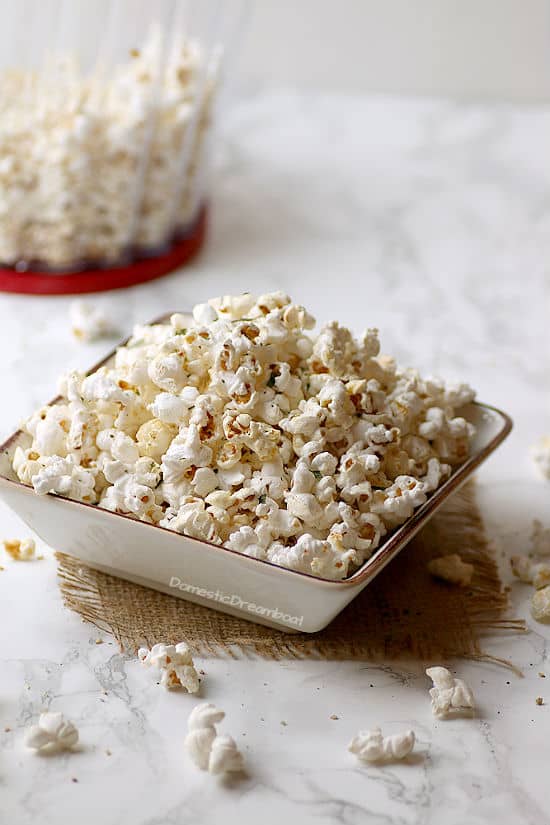 Miso Butter Popcorn (GF, vegetarian) - Domestic Dreamboat