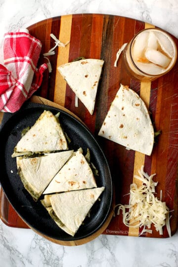 Rajas con Crema Quesadillas - Domestic Dreamboat