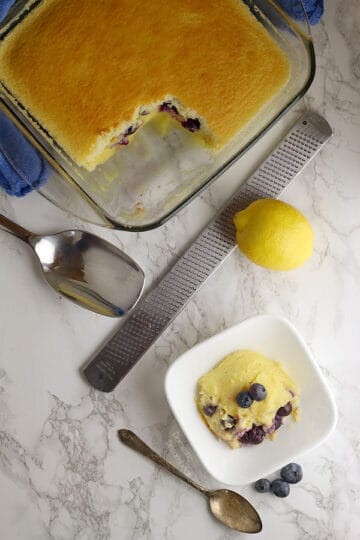 Blueberry Lemon Pudding Cake - Domestic Dreamboat