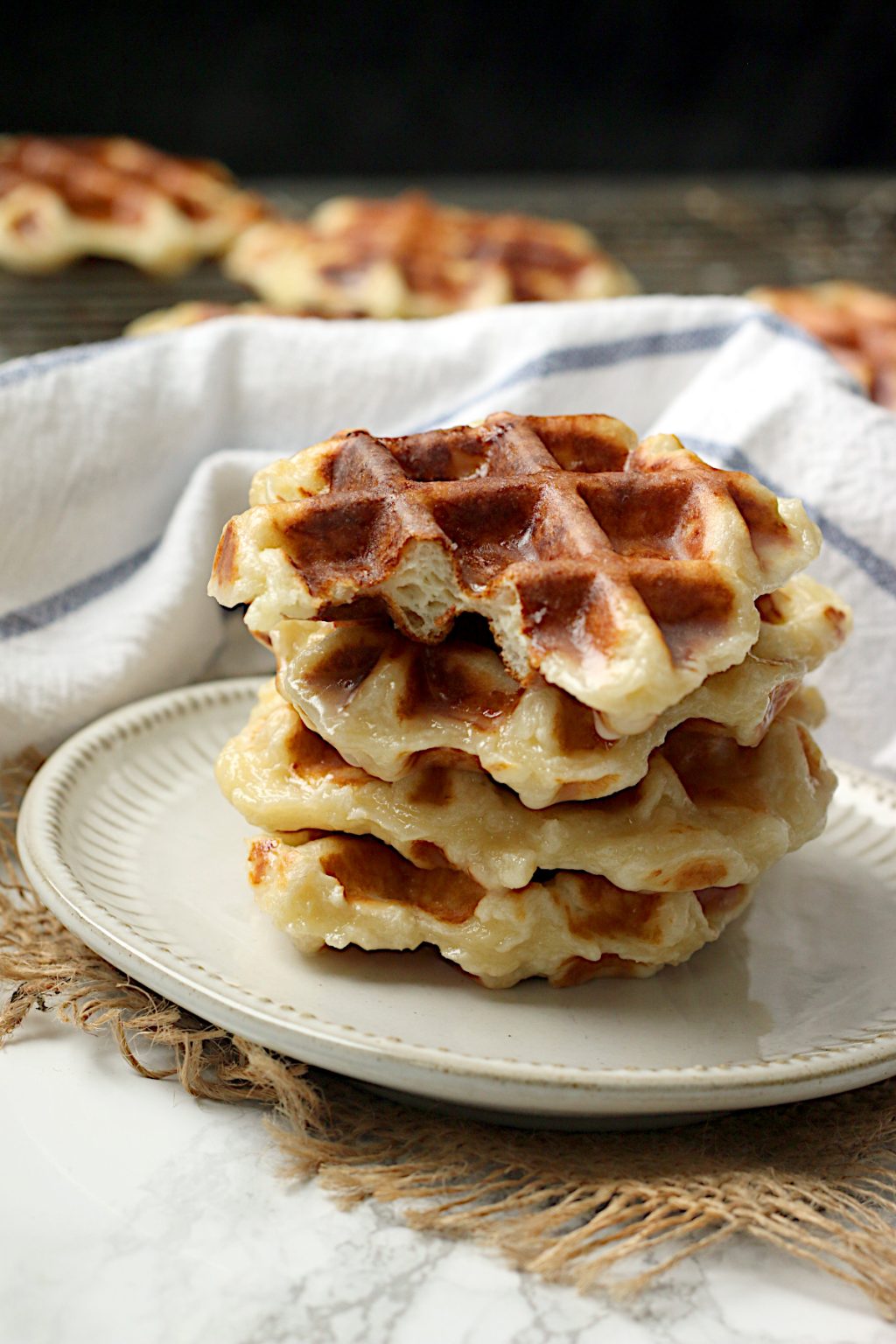 Honey Cruller Waffles - Domestic Dreamboat