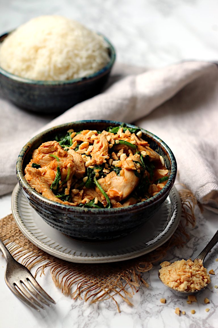 Thai Swimming Rama Chicken (Chicken in Peanut Sauce) - Domestic Dreamboat