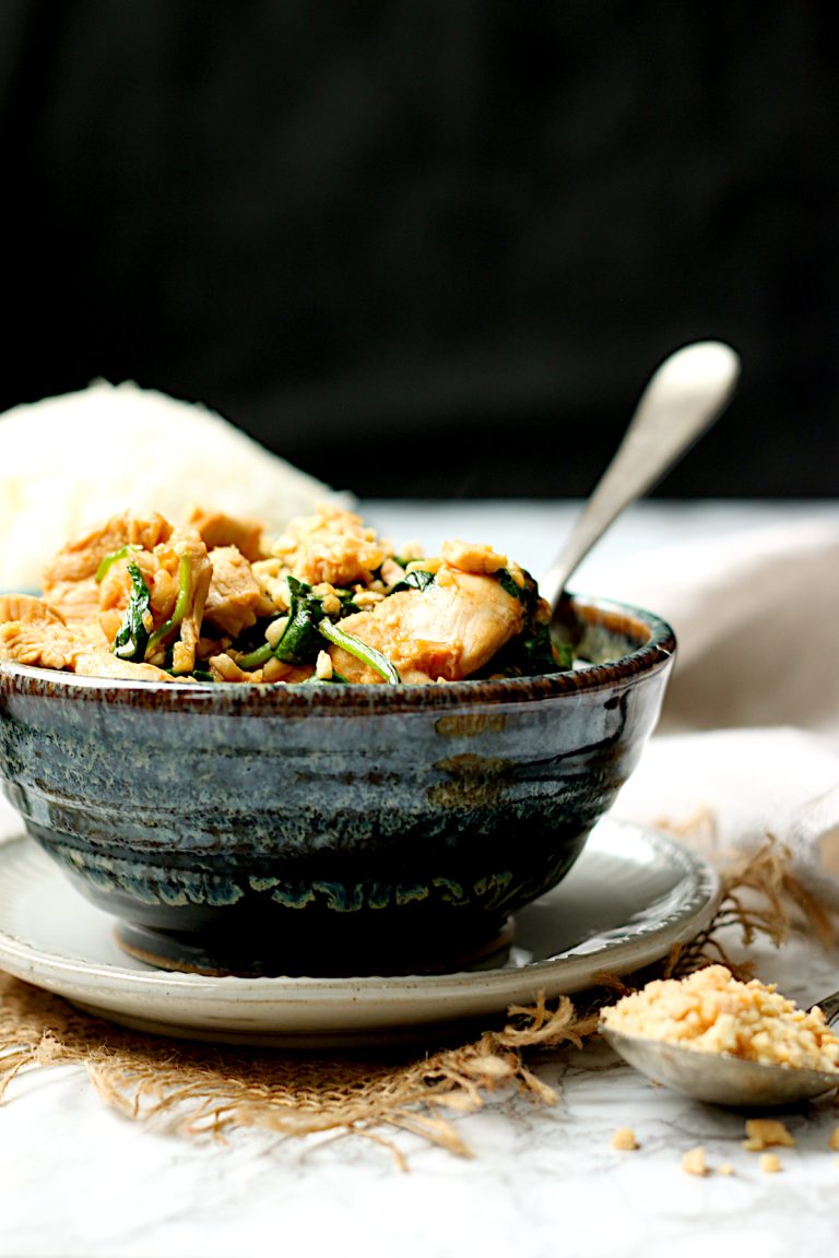 Thai Swimming Rama Chicken (Chicken in Peanut Sauce) - Domestic Dreamboat