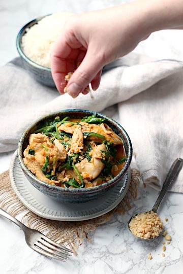 Thai Swimming Rama Chicken (Chicken in Peanut Sauce) - Domestic Dreamboat