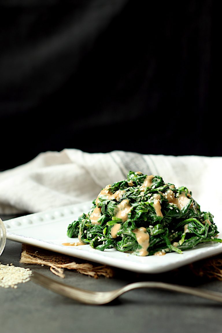 Spinach Gomae (Cooked Spinach with Sesame Dressing) - Domestic Dreamboat