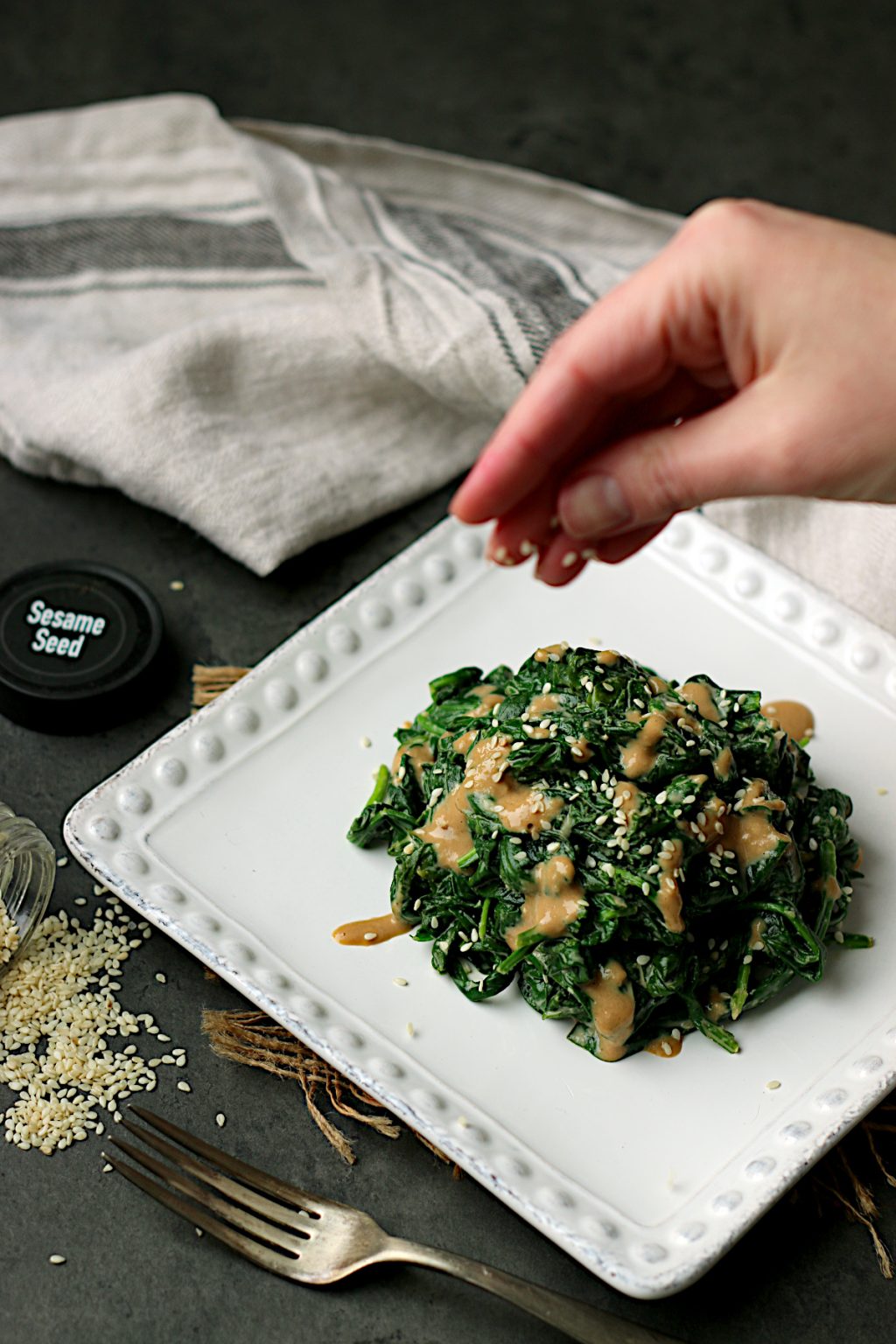 Spinach Gomae (Cooked Spinach with Sesame Dressing) - Domestic Dreamboat