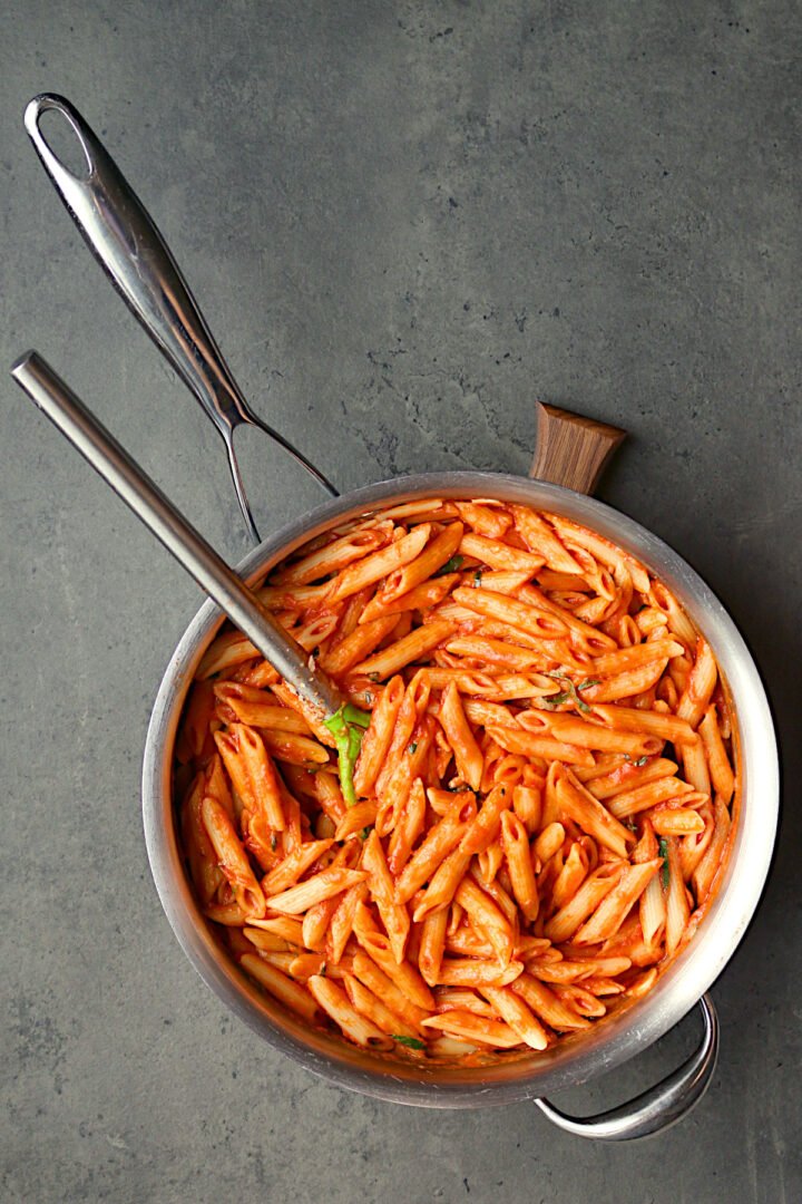 Quick and Easy Pasta with Parmesan Tomato Sauce - Domestic Dreamboat
