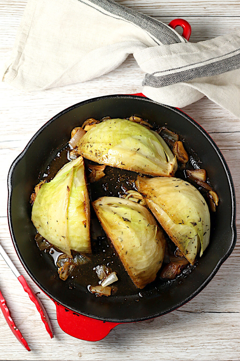 Garlic Braised Green Cabbage - Domestic Dreamboat
