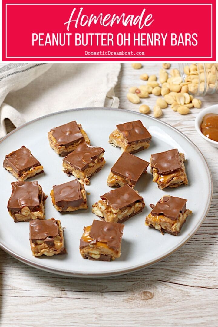 Homemade Peanut Butter Oh Henry Bars - Domestic Dreamboat
