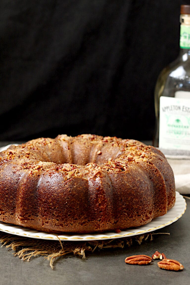 Caribbean Rum Cake with Pecans (No Cake Mix) - Domestic Dreamboat
