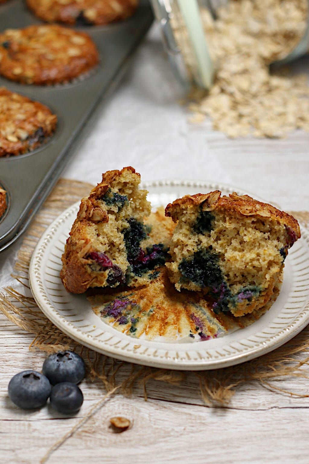 Blueberry Oatmeal Muffins - Domestic Dreamboat