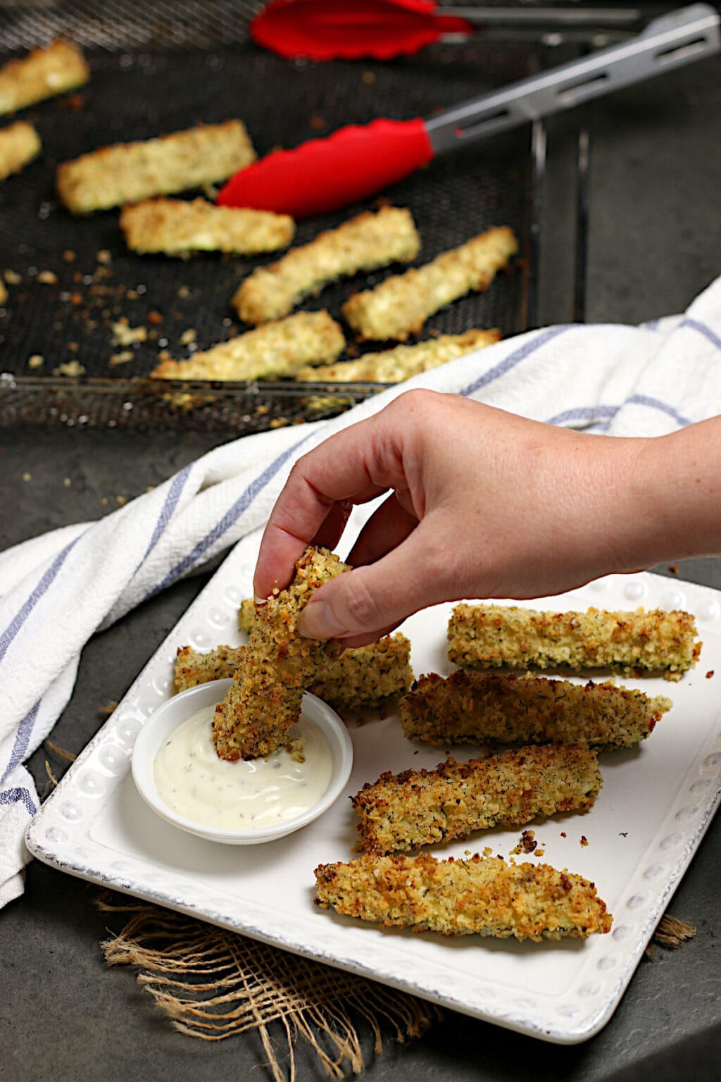 Air-Fried Zucchini Sticks - Domestic Dreamboat