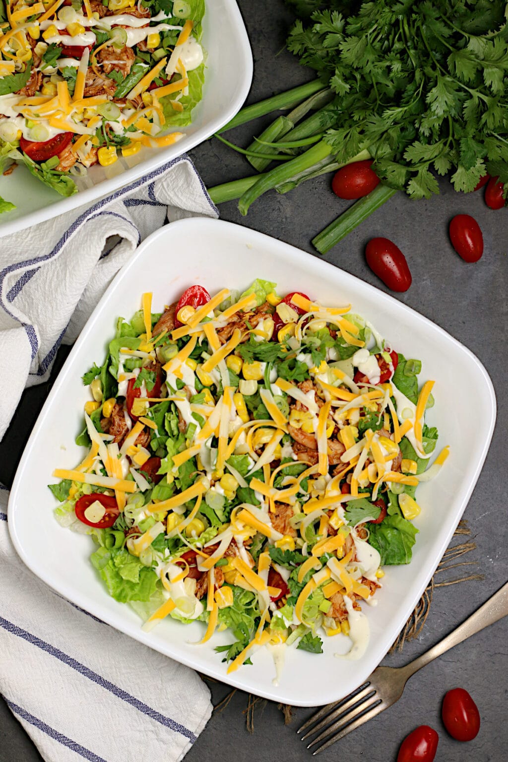 Barbecue Chicken Ranch Salad - Domestic Dreamboat